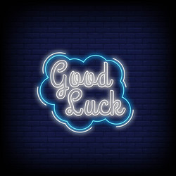 Good luck neon signs style text Royalty Free Vector Image