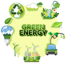 Green energy logo banner Royalty Free Vector Image