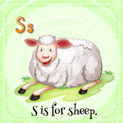 Letter s is for sheep cartoon alphabet Royalty Free Vector