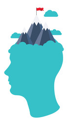 Mountain on top of the head Royalty Free Vector Image