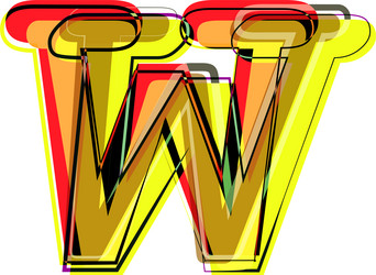 Abstract colorful letter w Royalty Free Vector Image