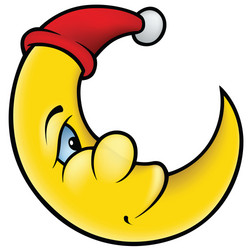 Crescent Moon Face Illustration Royalty Free Vector Image