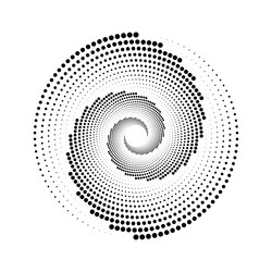 Spiral dotted line element radial spinning Vector Image