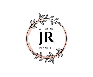 Jr initials letter wedding monogram logos Vector Image