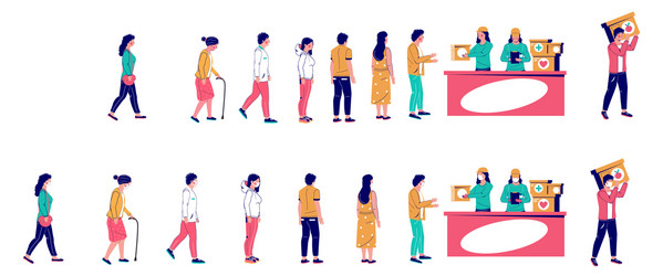 Reception people queue Royalty Free Vector Image