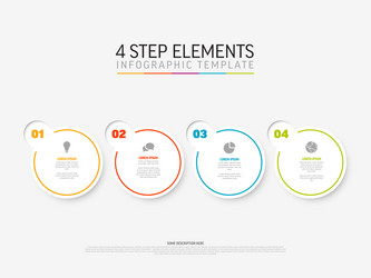 Simple light four steps infographic template Vector Image