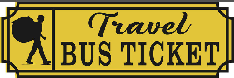 Travel bus ticket logo design with traveller Vector Image