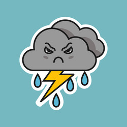 Angry Weather Clouds Characters Cartoon Vector Images (over 160)