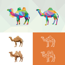 Camel origami abstract colorful vibrant Royalty Free Vector