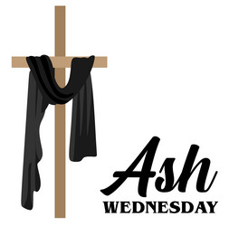 Celebrate ash wednesday with cross Royalty Free Vector Image