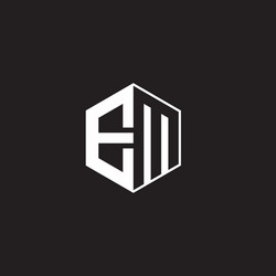 Em logo monogram with negative space style design Vector Image