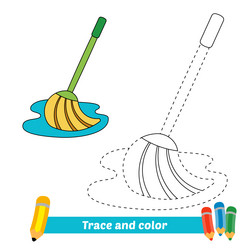 Coloring book for kids mop Royalty Free Vector Image