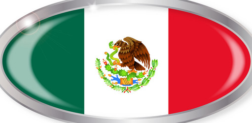 Mexico flag oval button Royalty Free Vector Image
