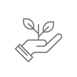 Plant buds eco friendly icon with black outline Vector Image