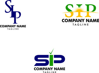 Initial letter sip logo template design Royalty Free Vector