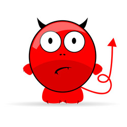 A cute red demon devil lucifer is cartoon Vector Image