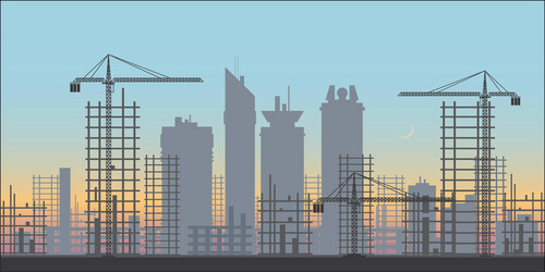 Morning sunrise sunset and day building Royalty Free Vector