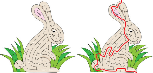 Bunny maze Royalty Free Vector Image - VectorStock