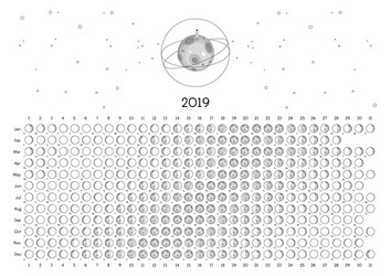 2024 year lunar calendar moon phases cycle Vector Image