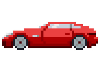Car crash accident pixel art style retro video Vector Image