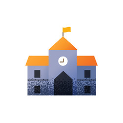 School building cartoon icon isolated Royalty Free Vector