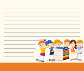 Children with blank note template Royalty Free Vector Image