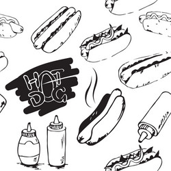 Hot dog seamless pattern Royalty Free Vector Image