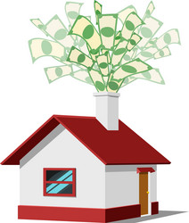 Money eye house character cartoon style Royalty Free Vector