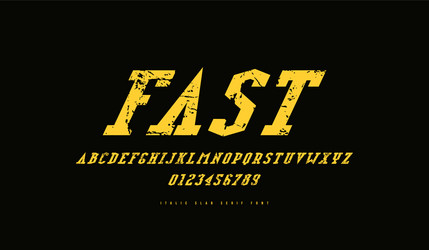 Rectangular serif font in the style of college Vector Image