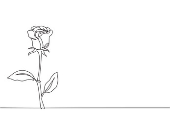 One continuous line drawing of beautiful romantic Vector Image
