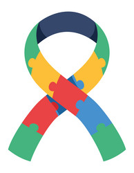 Hands lifting autism ribbon campaign Royalty Free Vector