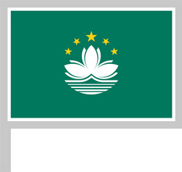 Sticker flag macau on flagstaff Royalty Free Vector Image