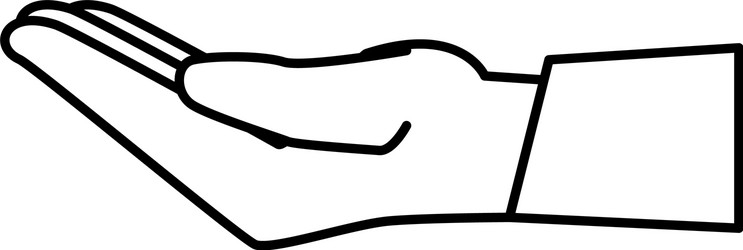 Hand asking flat icon Royalty Free Vector Image