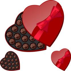 Heart shaped valentines day candy box Royalty Free Vector