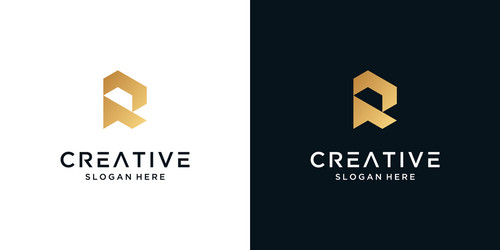 Letter r logo monogram elegant luxury unique edita