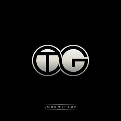 Tg initial letter split lowercase modern monogram Vector Image