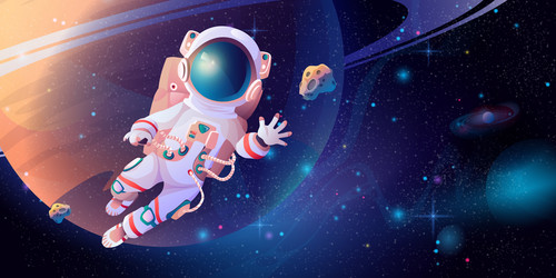Astronaut exploring outer space cosmonaut Vector Image Astronaut exploring outer space cosmonaut Vector Image