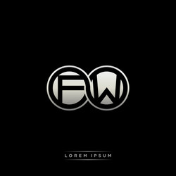 Fw logo letter initial designs template Royalty Free Vector