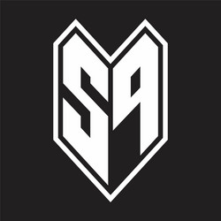 Sp initial logo linked circle monogram Royalty Free Vector