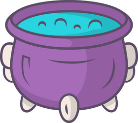 Witch cauldron glyph icon silhouette symbol brew Vector Image