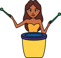 Girl Playing Bongos Vector Images (over 110)