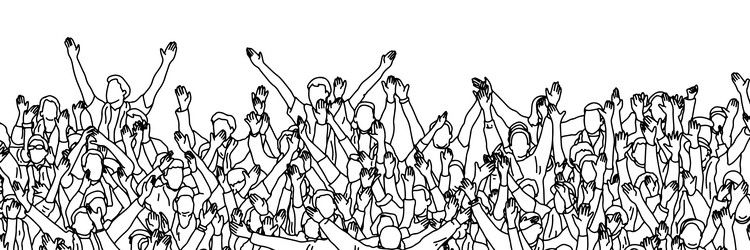 Crowd Cheering Outlines Vector Images (over 390)
