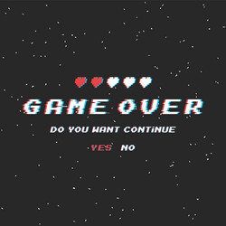 Game over screen message Royalty Free Vector Image