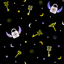 Seamless pattern for kids magic keys and lock Vector Image