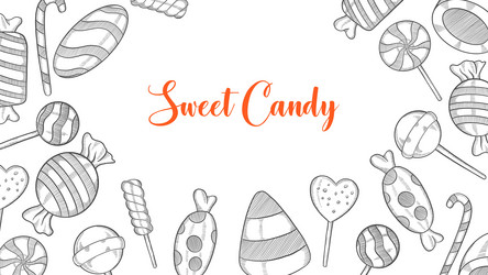 Sweet candy set collection with hand drawn sketch Vector Image