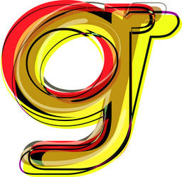 Art sketched fonts uppercase symbols letter g Vector Image