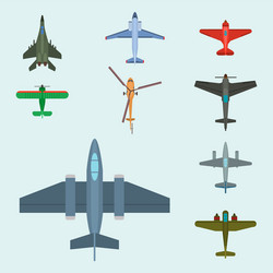 Airplane top view and aircraft Royalty Free Vector Image