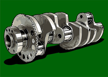 Crankshaft and piston set car Royalty Free Vector Image