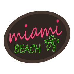 Miami logo cartoon style Royalty Free Vector Image