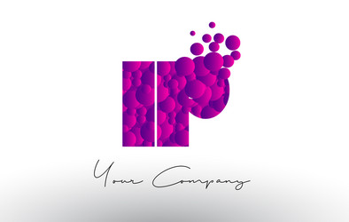 Handwritten ip i p letter logo with sparkling Vector Image